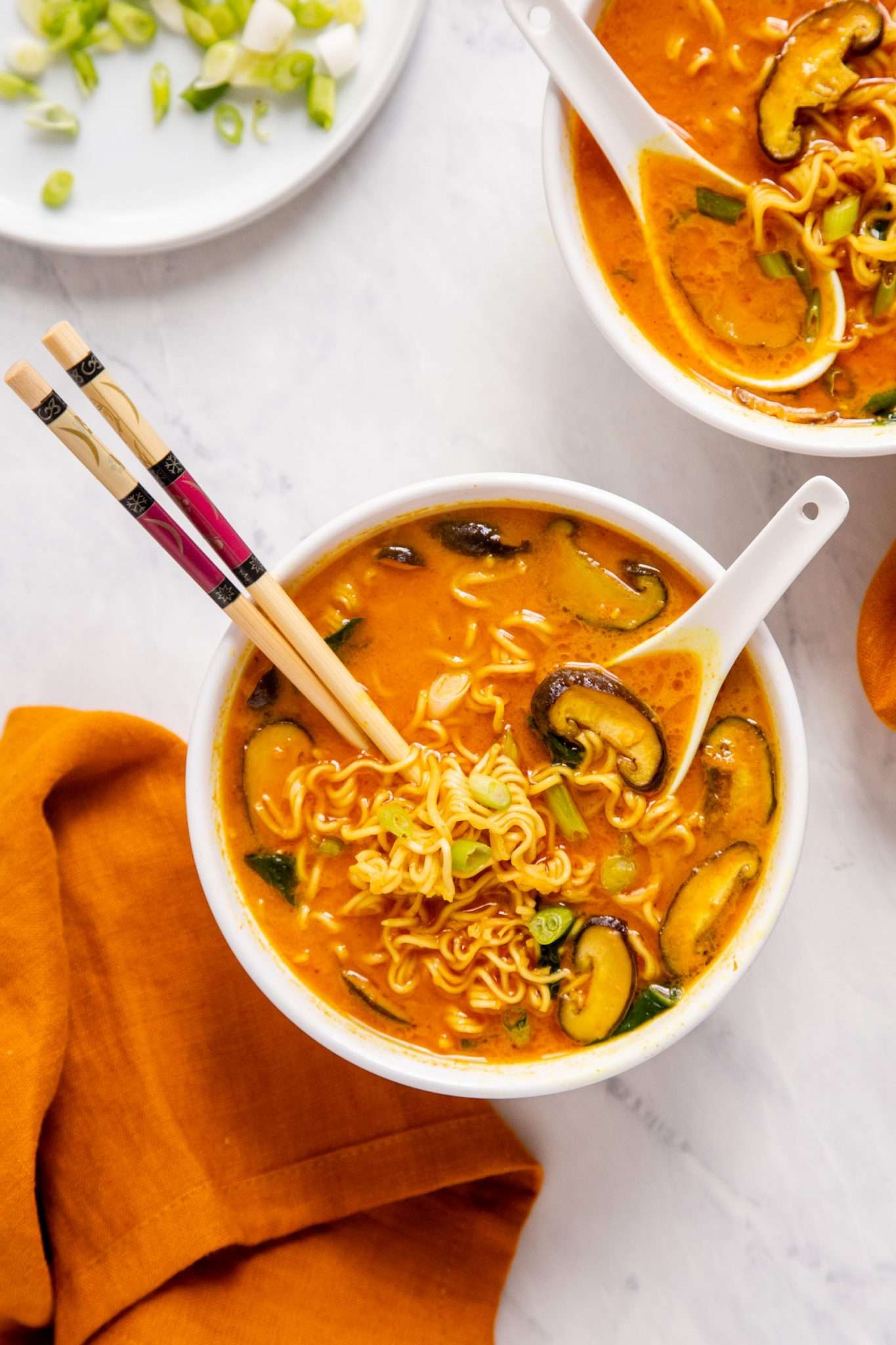 Thai Red Curry Ramen with Coconut Milk and Cilantro