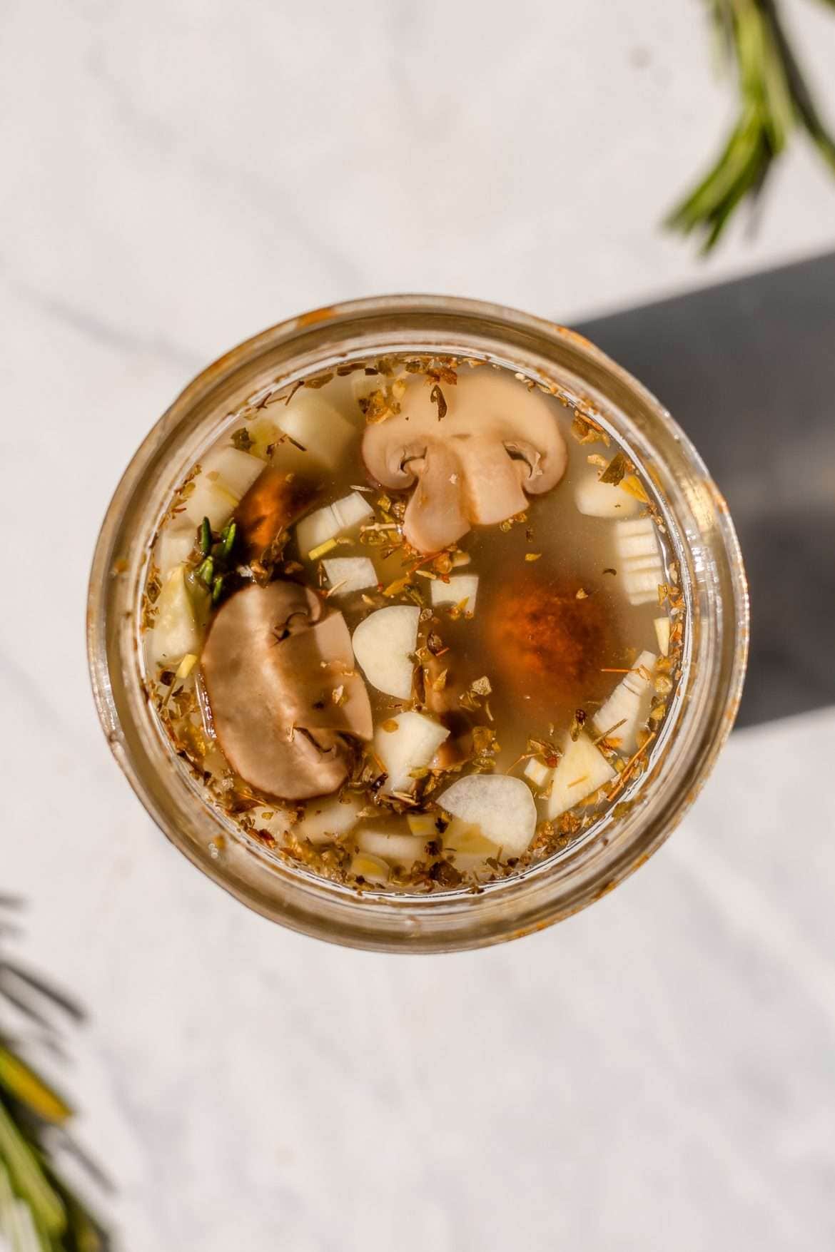 Fermented Mushrooms with Herbs (Probiotic Pickled Mushrooms)