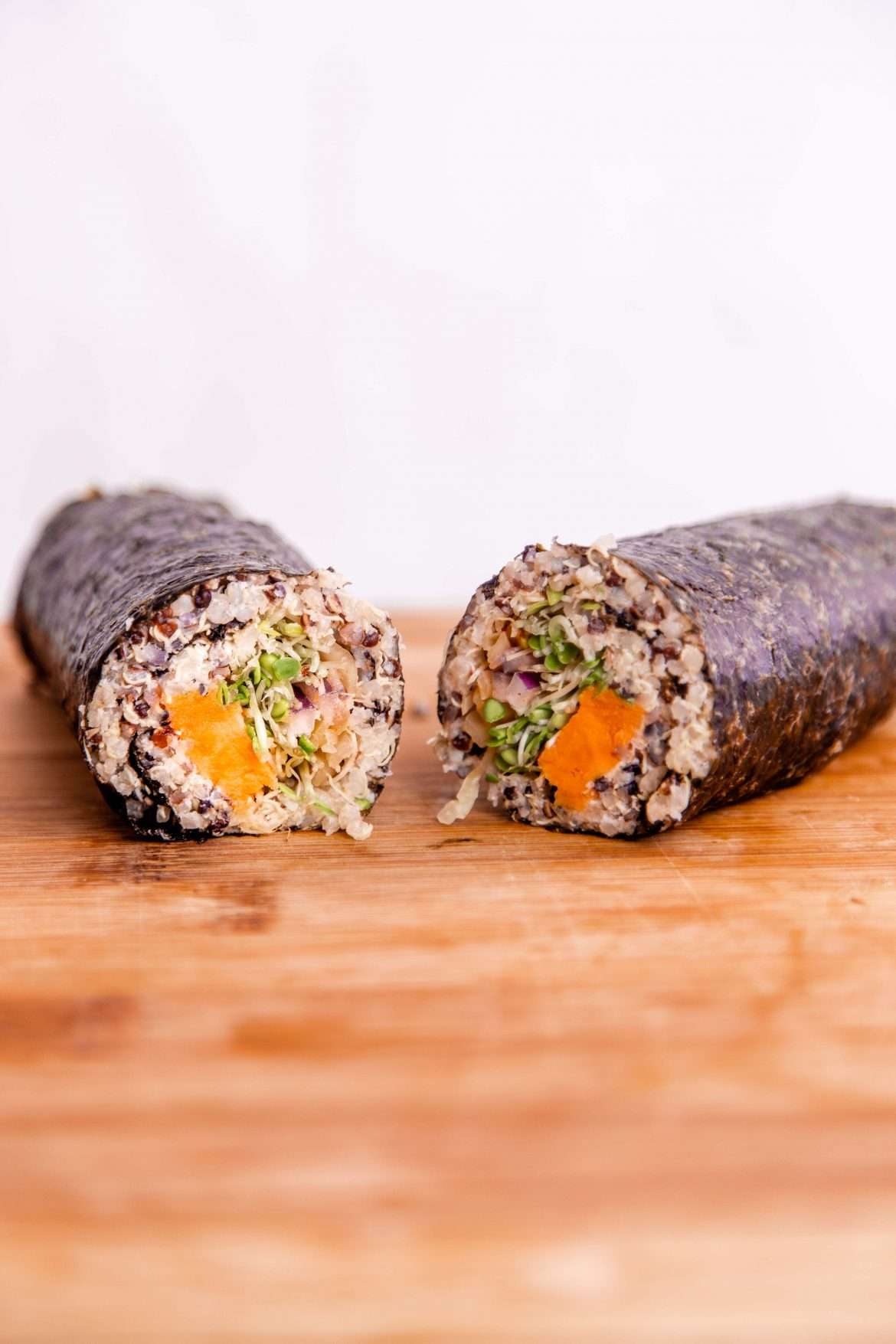 Kimchi Sushi with Sweet Potato and Quinoa • Cultured Guru
