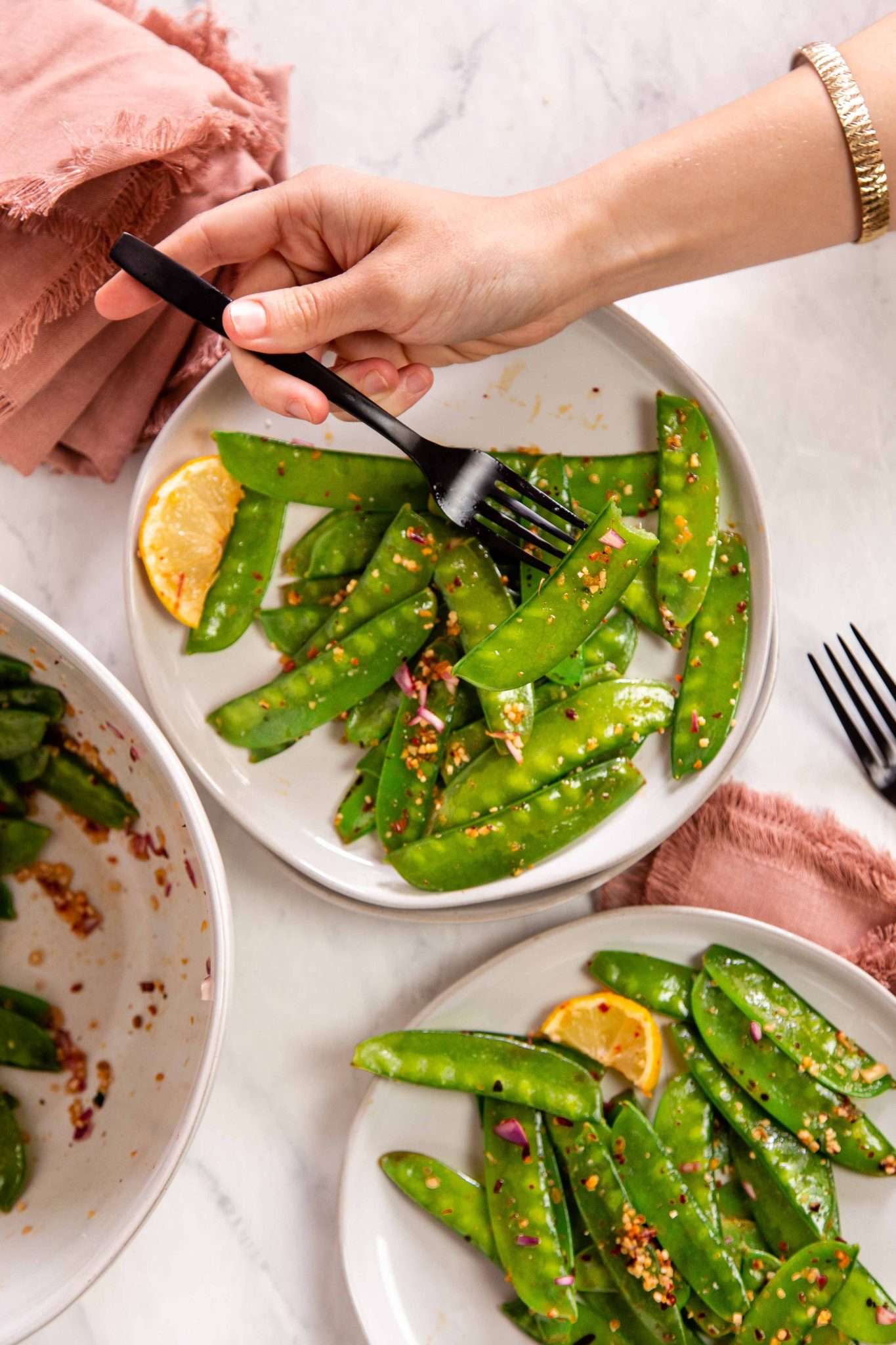 Simple Snow Peas Recipe with Chili and Garlic