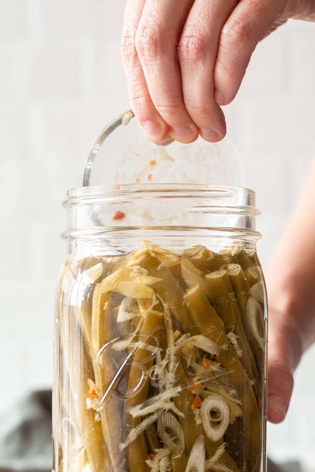 The Best Fermented Green Beans with Ginger and Scallions