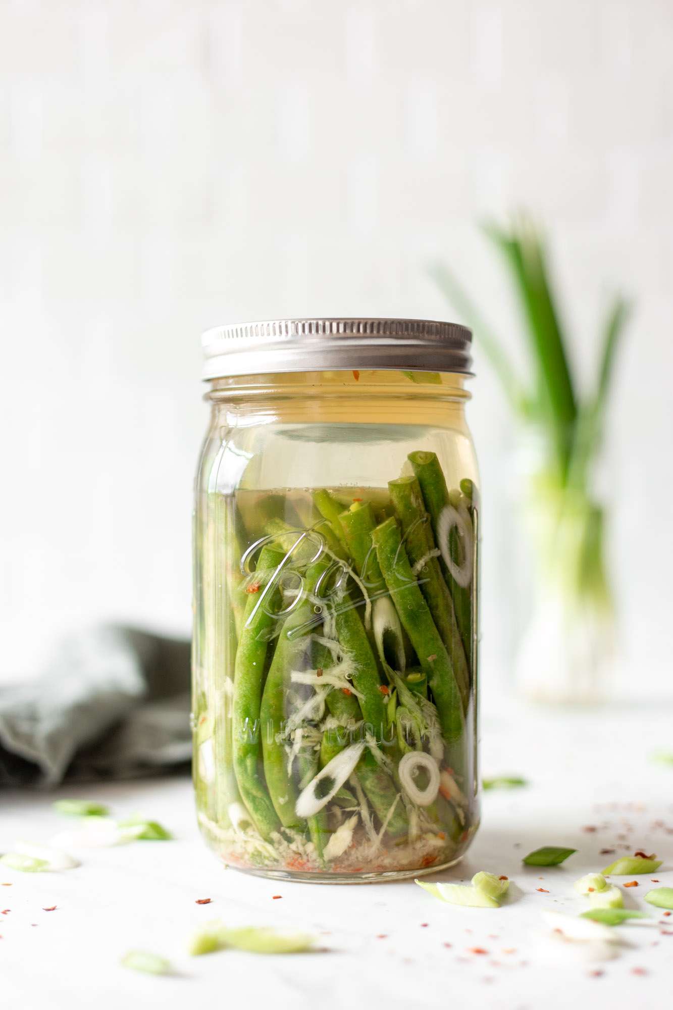 The Best Fermented Green Beans with Ginger and Scallions