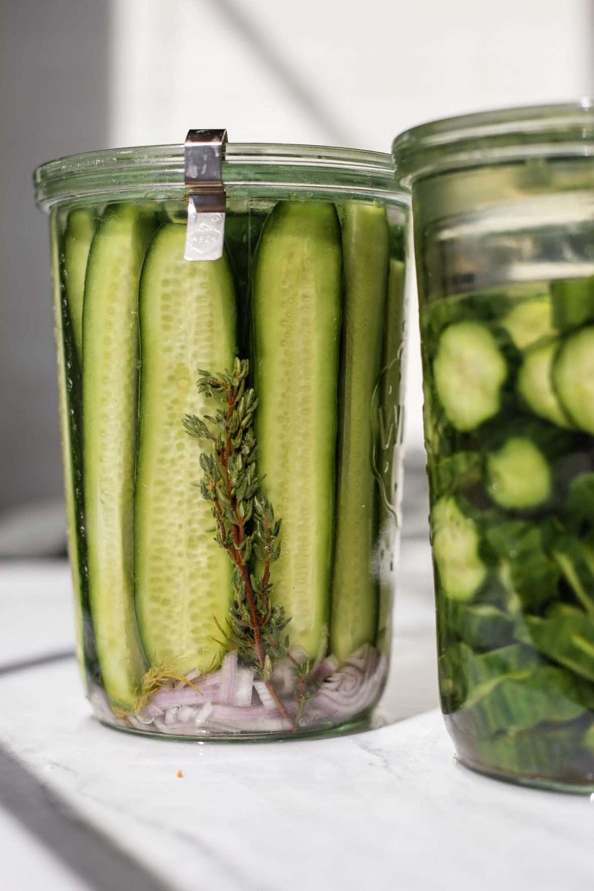 Fermented Cucumbers: Fermenting Sliced Cucumbers Two Ways