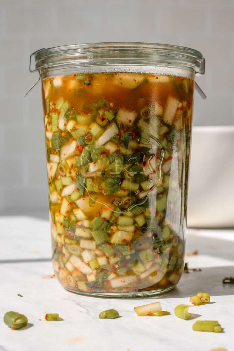 Green Onion Kimchi Inspired Fermented Relish • Cultured Guru