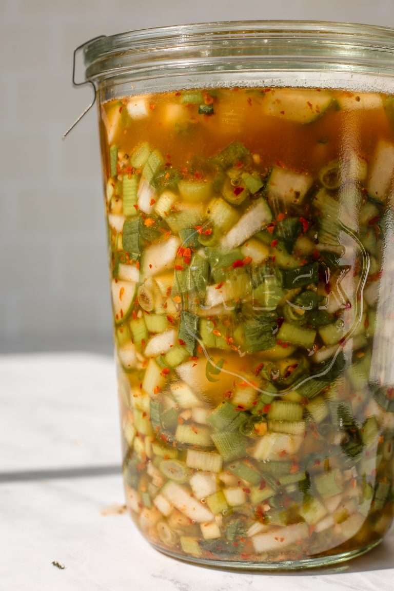 Green Onion Kimchi Inspired Fermented Relish • Cultured Guru