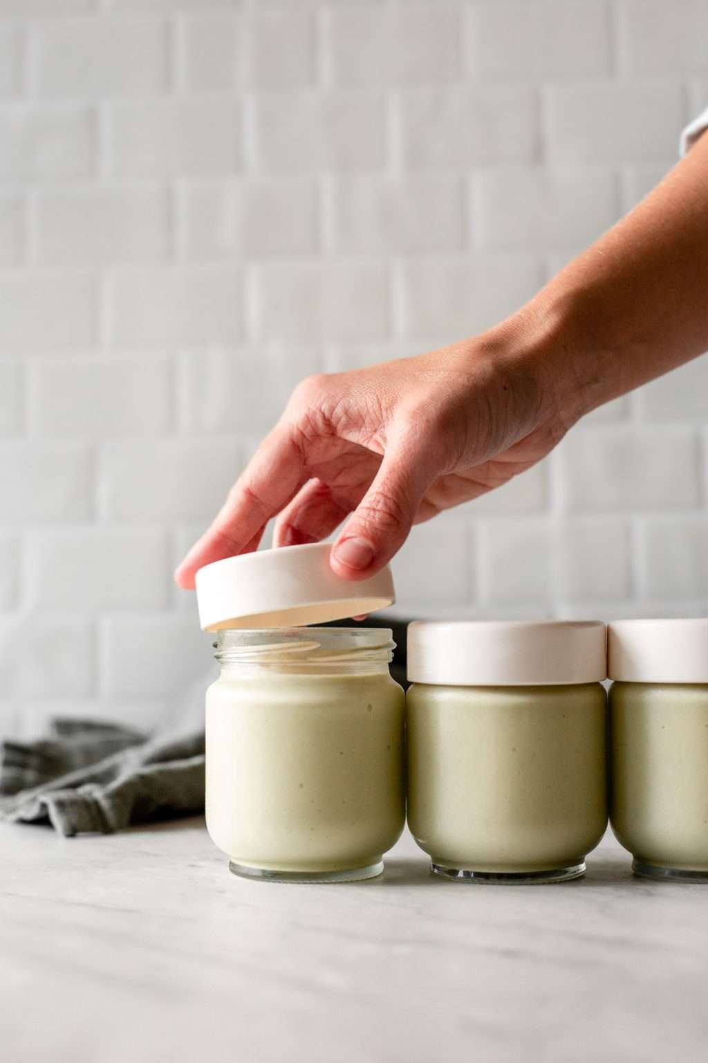 Dairy Free Matcha Yogurt with Vanilla and Maple