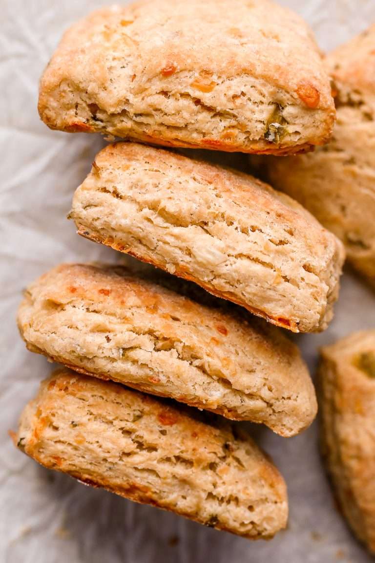 Sourdough Kimchi Cheddar Biscuits with Green Onion Kimchi