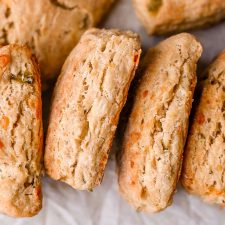 Sourdough Kimchi Cheddar Biscuits with Green Onion Kimchi