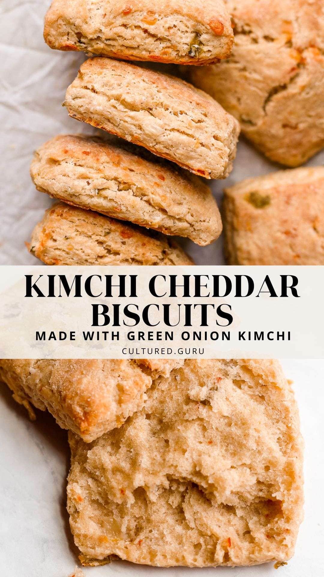 Sourdough Kimchi Cheddar Biscuits with Green Onion Kimchi