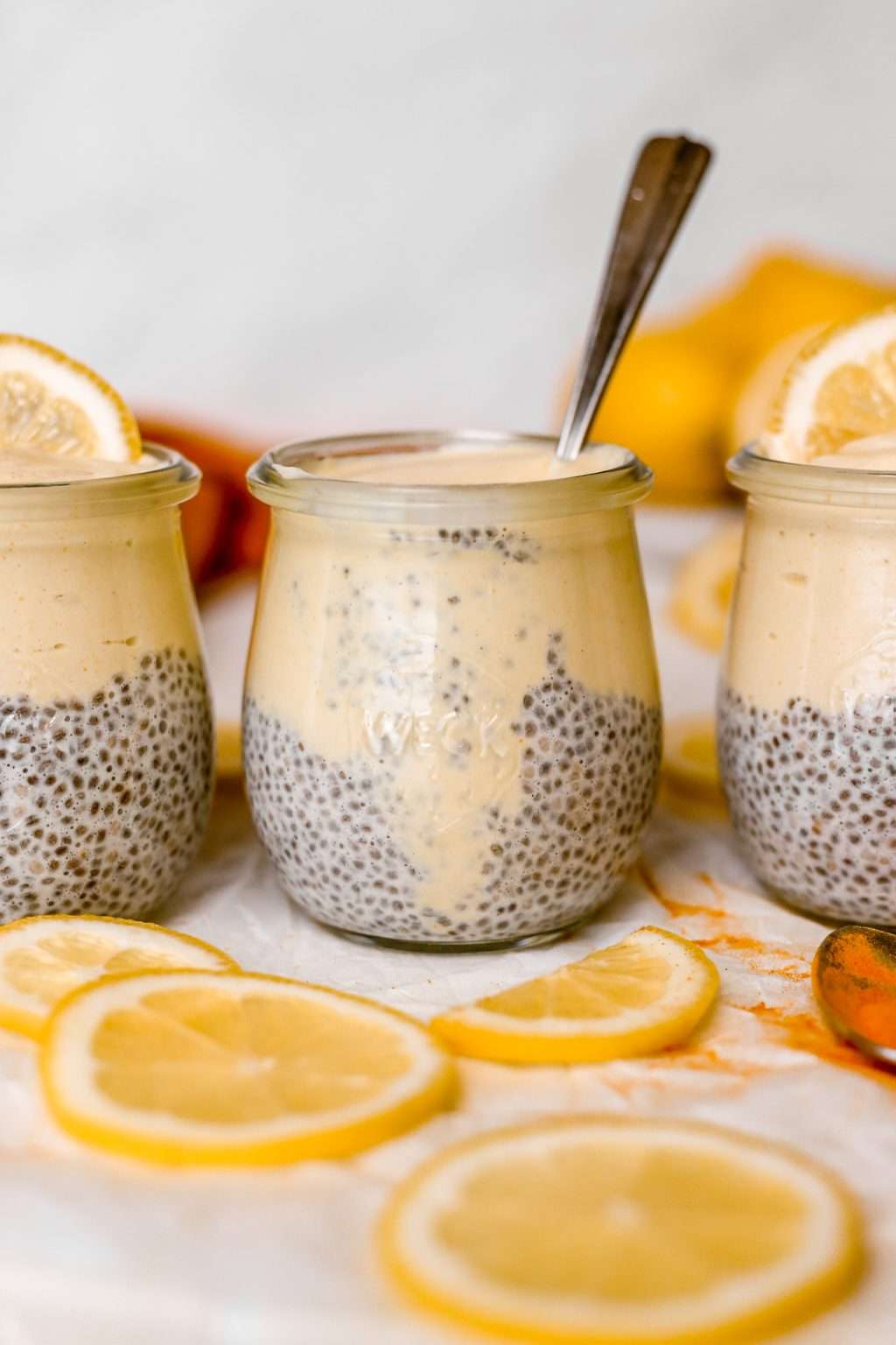 Lemon Cream Chia Pudding Recipe with Oat Milk