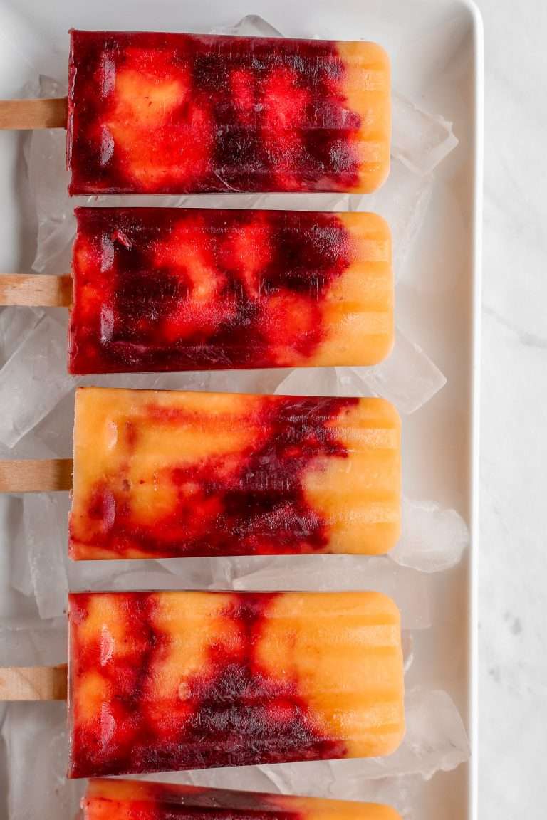 Probiotic Cherry Mango Popsicles Made With Real Fruit