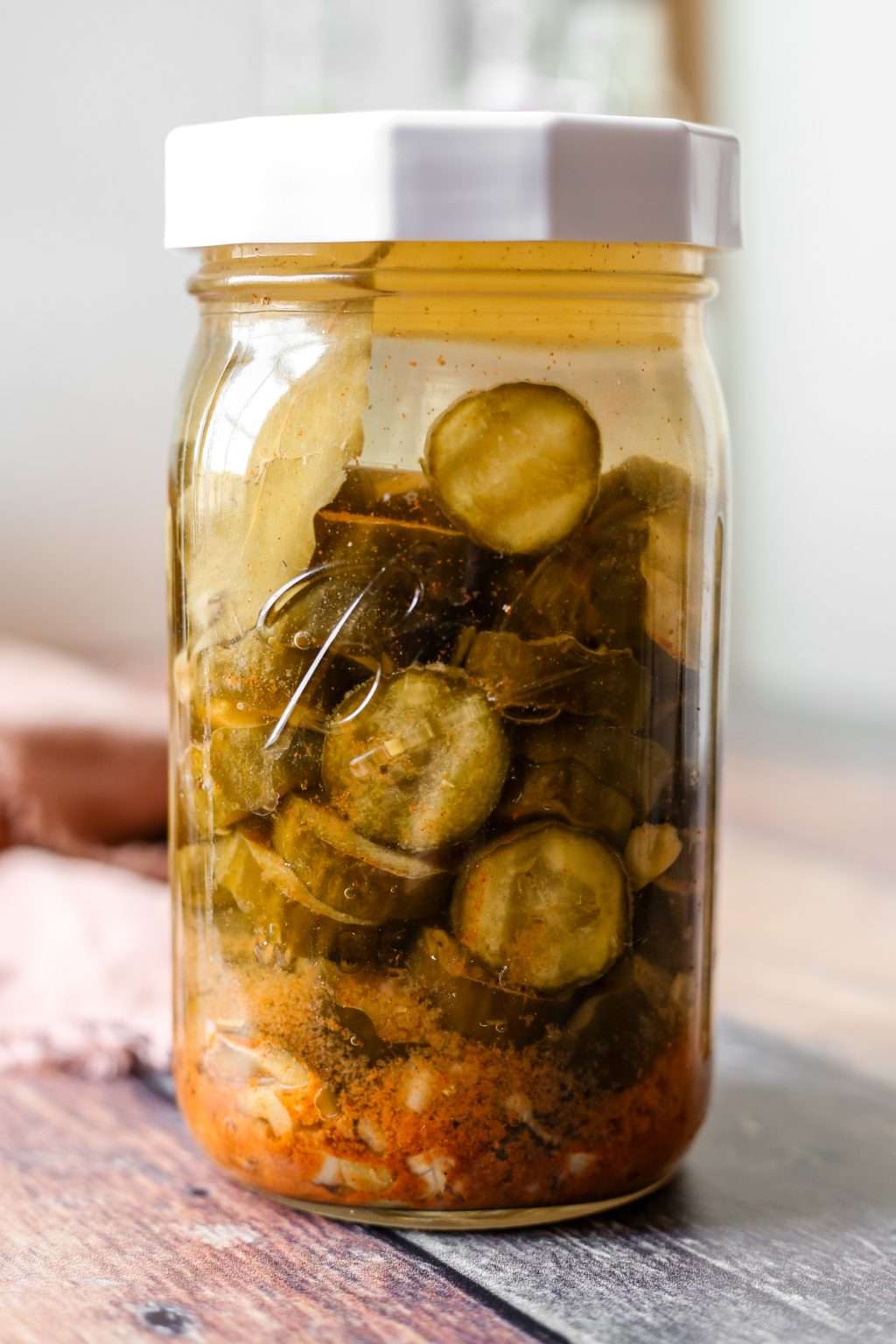 Full Sour Fermented Old Bay Pickles with Crushed Garlic