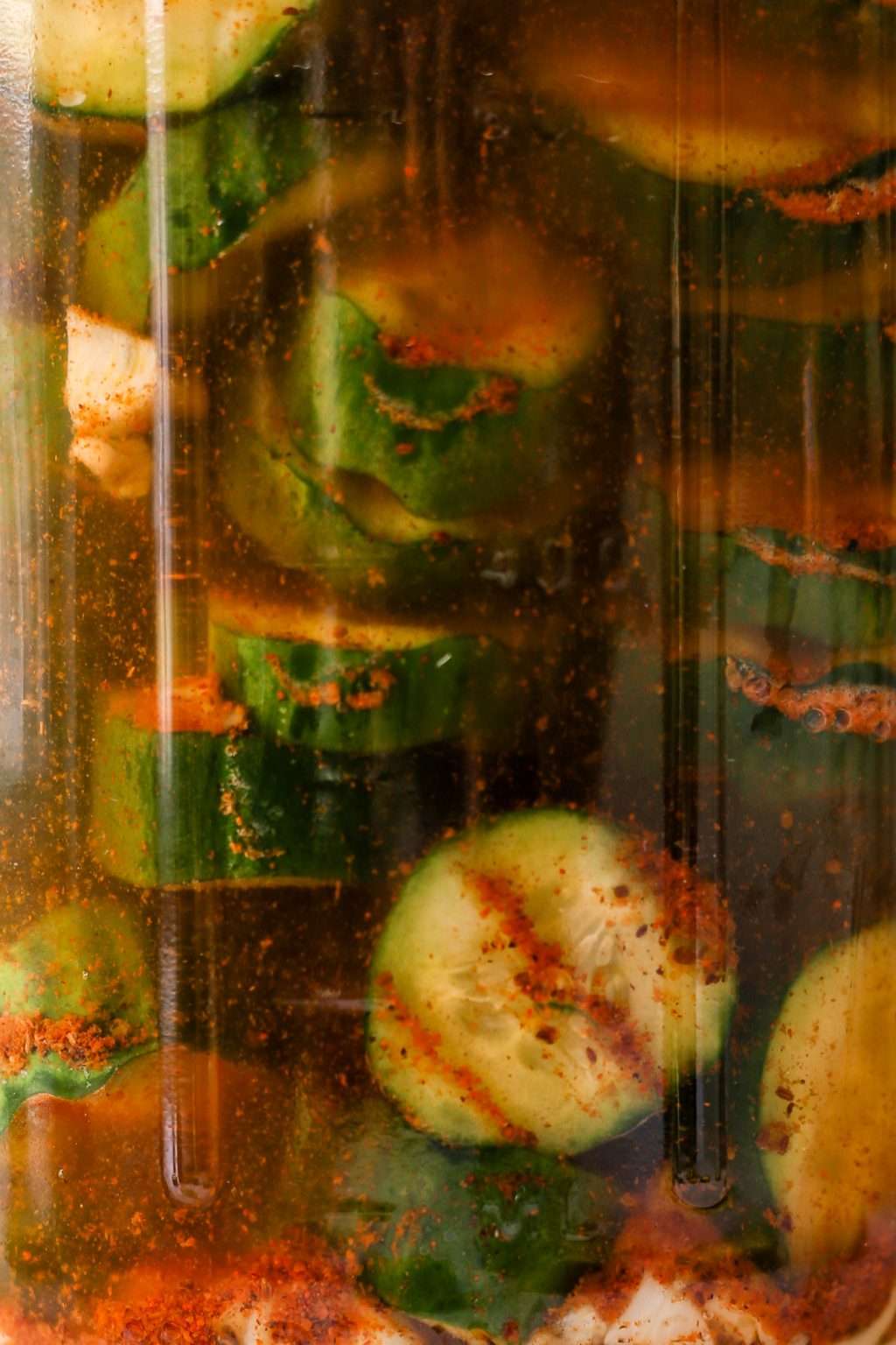 Full Sour Fermented Old Bay Pickles with Crushed Garlic