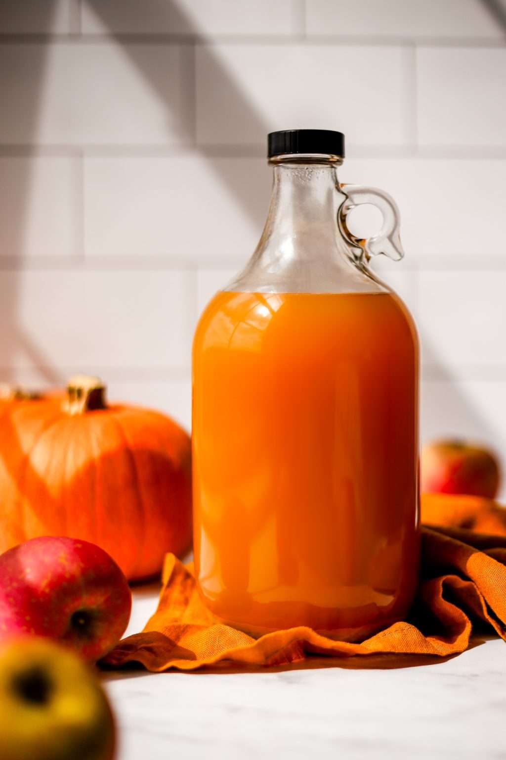 Homemade Hard Pumpkin Cider with Warm Fall Spices