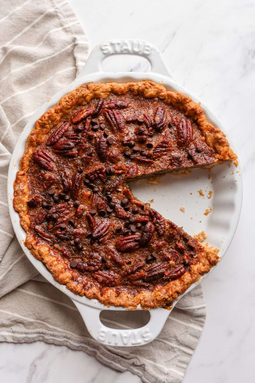 Brown Butter Chocolate Chip Pecan Pie (No Corn Syrup!)