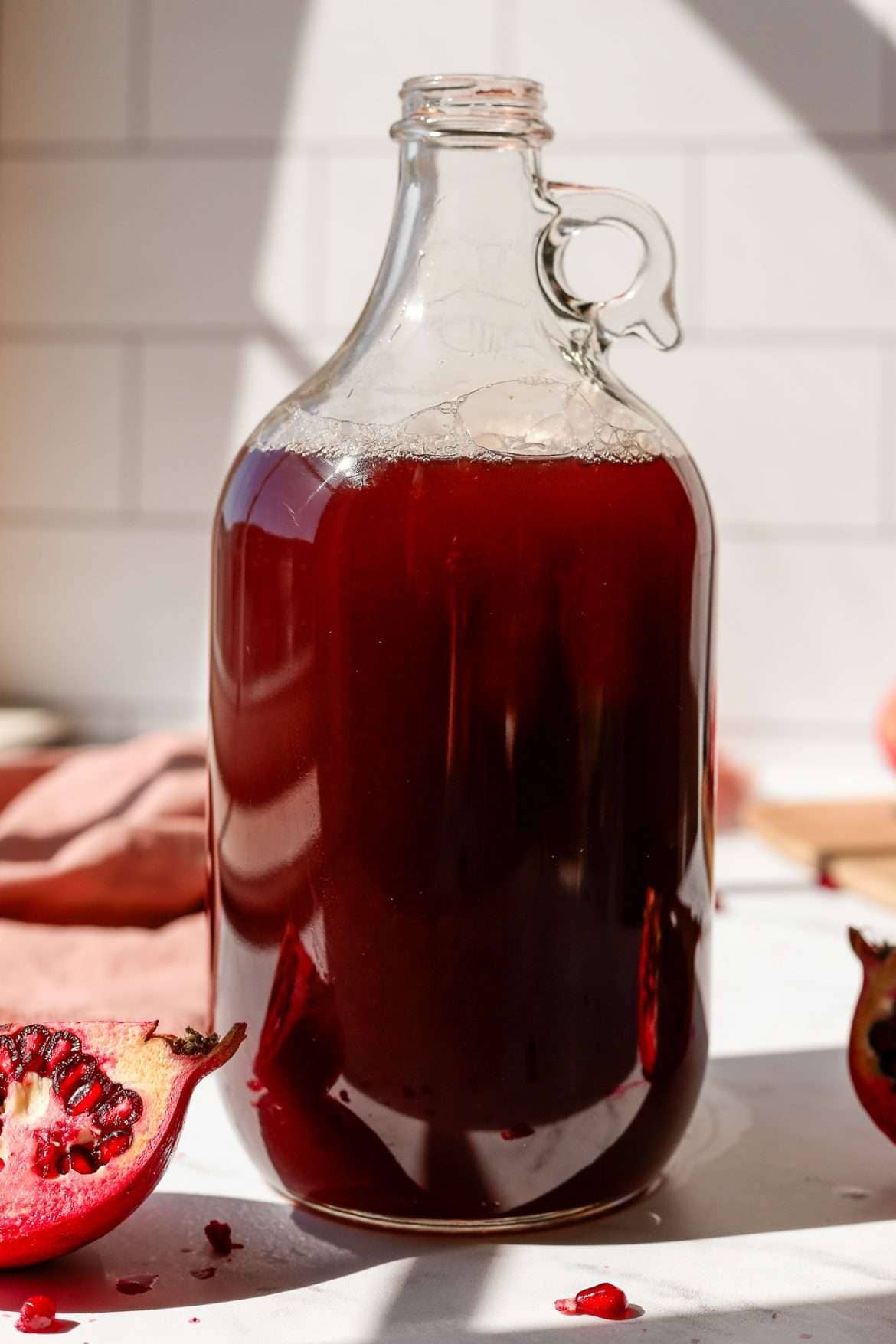 Homebrewed Pomegranate Wine with Citrus and Spices