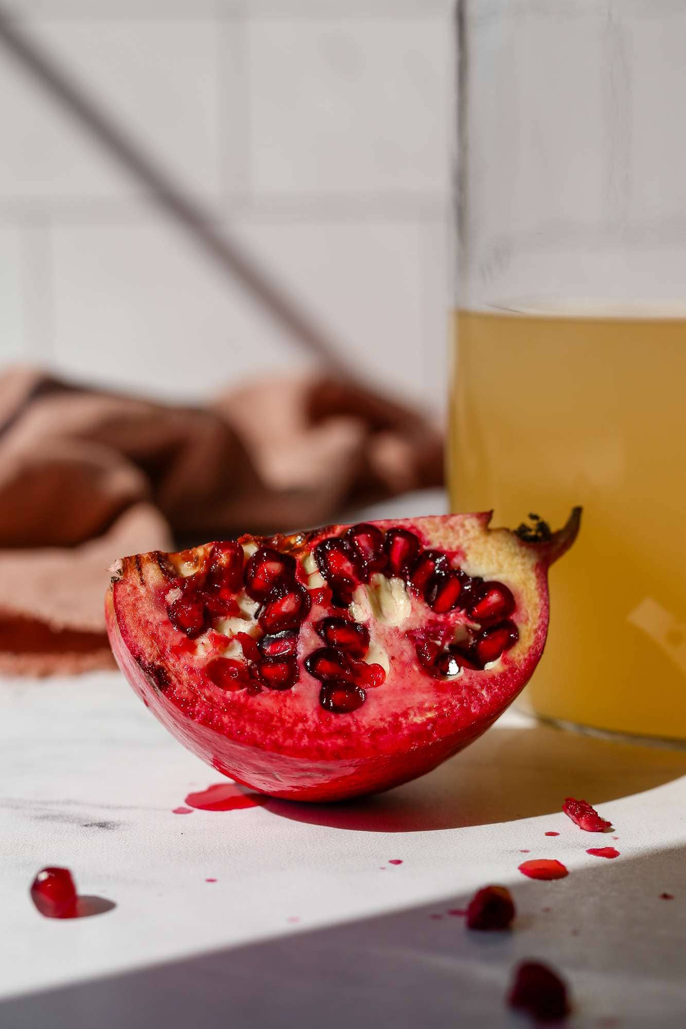 Homebrewed Pomegranate Wine with Citrus and Spices