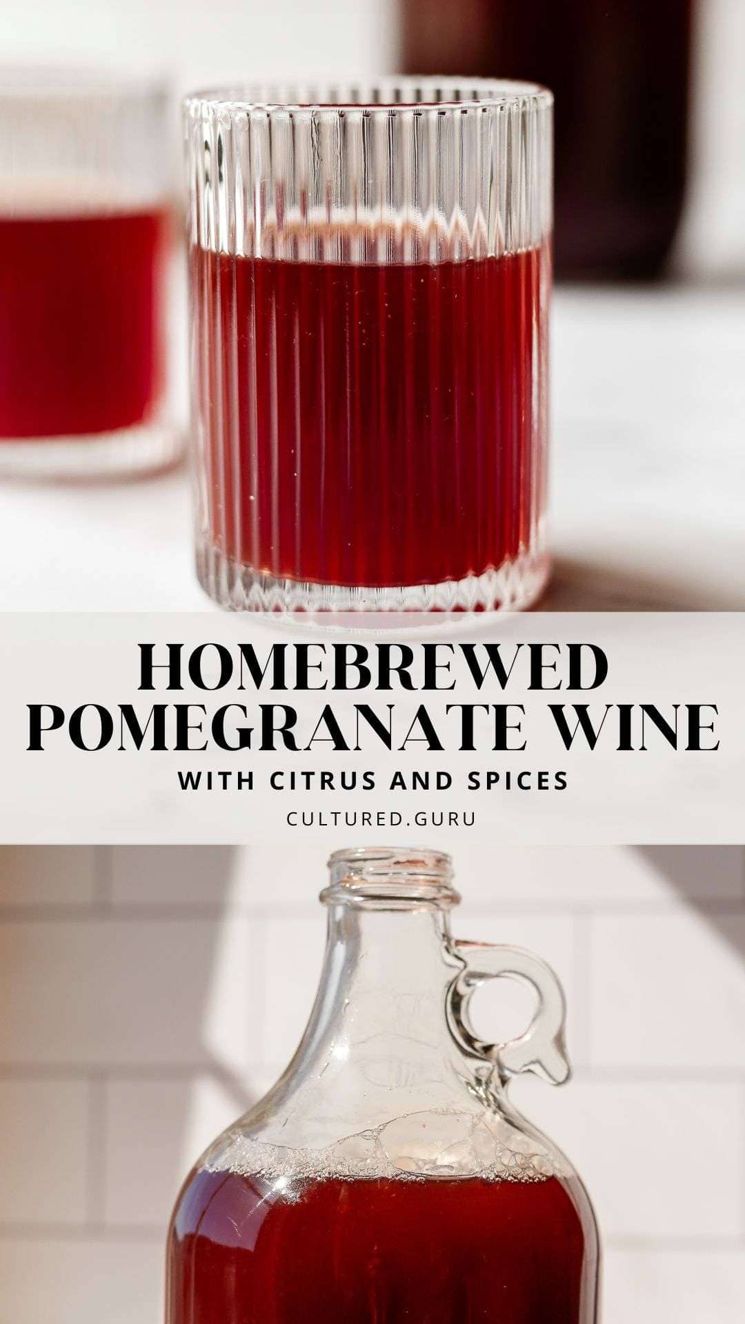 Homebrewed Pomegranate Wine with Citrus and Spices