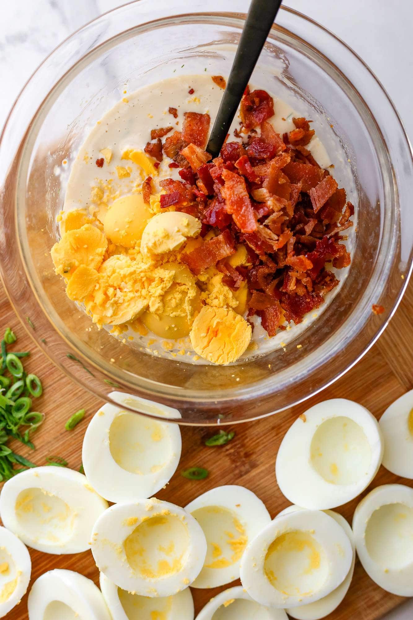Fermented Jalapeno Deviled Eggs with Bacon • Cultured Guru