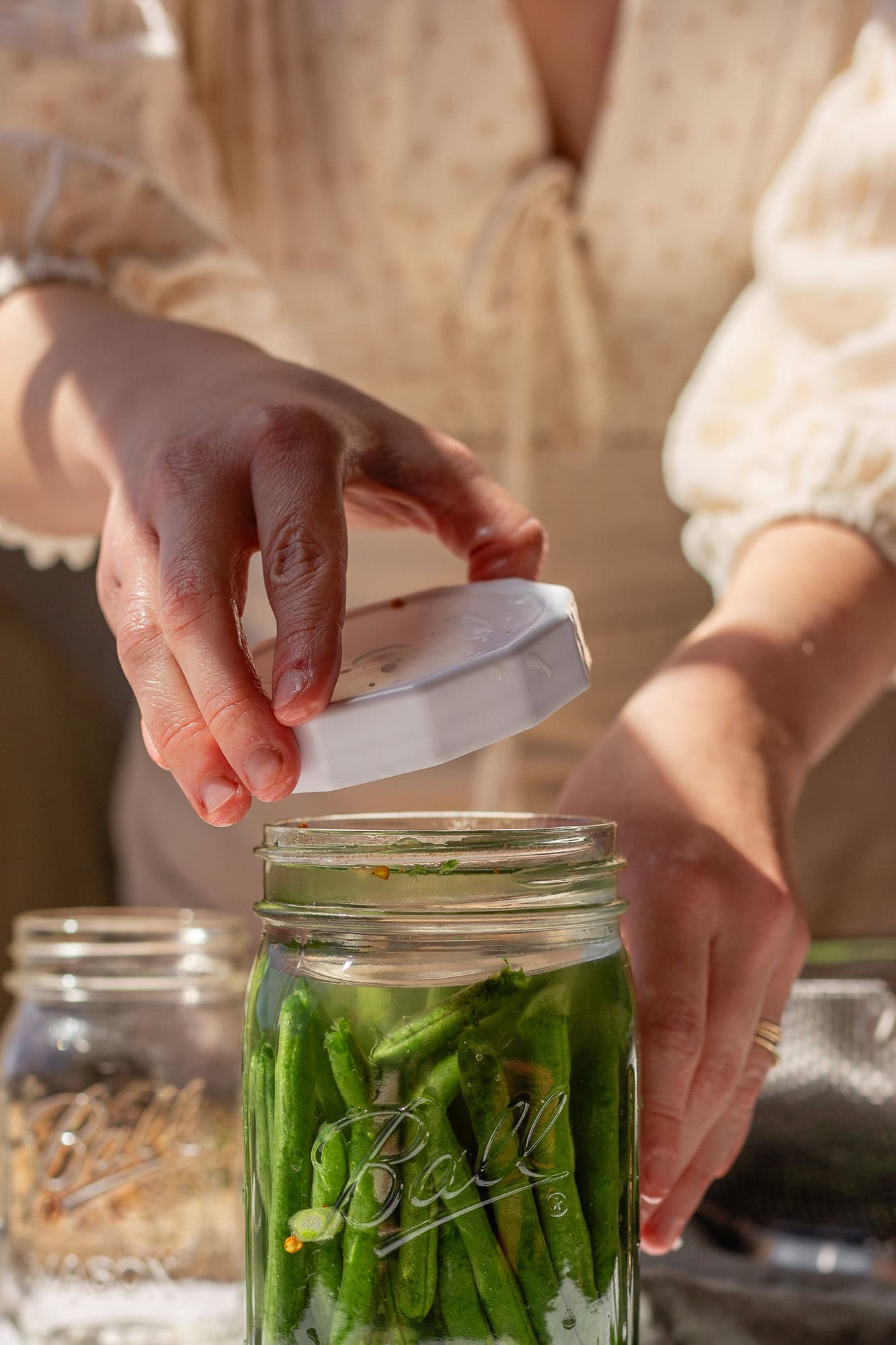 The Best Fermented Green Beans with Ginger and Scallions