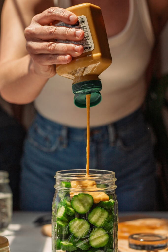 Fermented Honey Mustard Pickles with Shallots and Dill