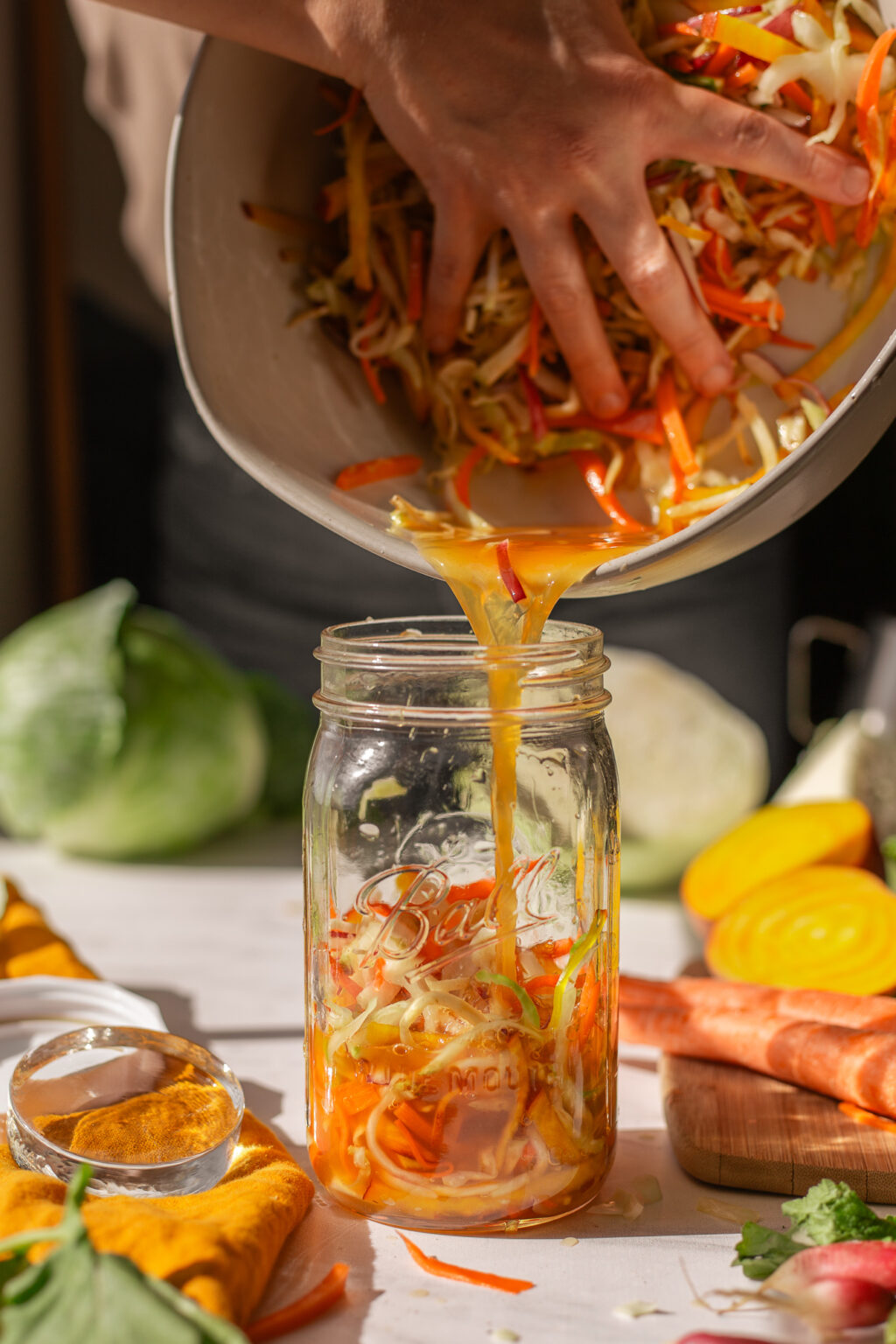 Root Vegetable Sauerkraut with Radish, Beets, and Celeriac
