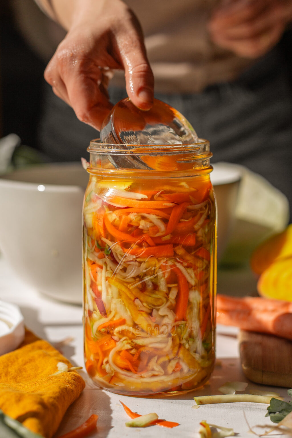 Root Vegetable Sauerkraut with Radish, Beets, and Celeriac